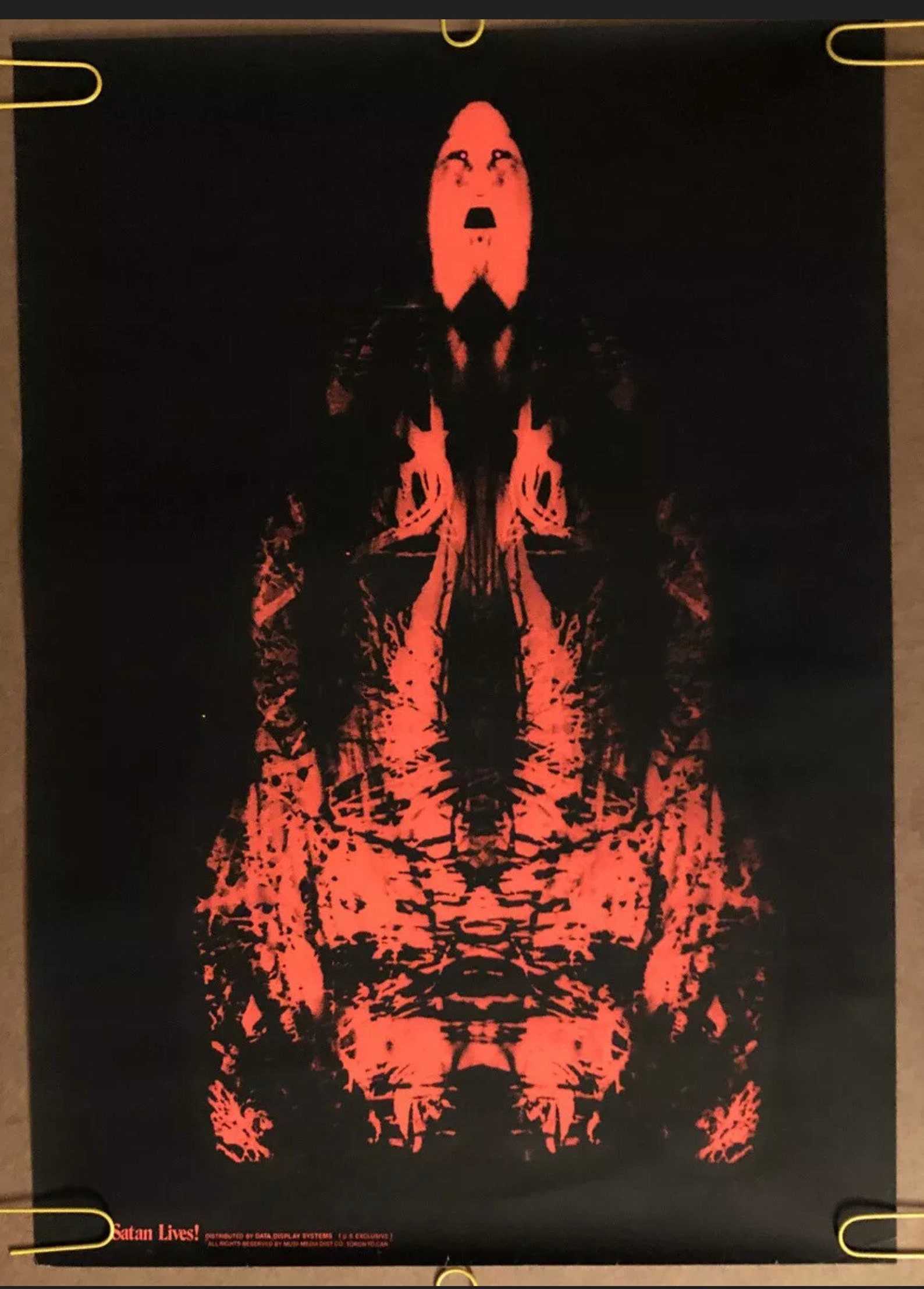 Vintage Blacklight Poster Satan Lives Psychedelic Devil Hell | Etsy