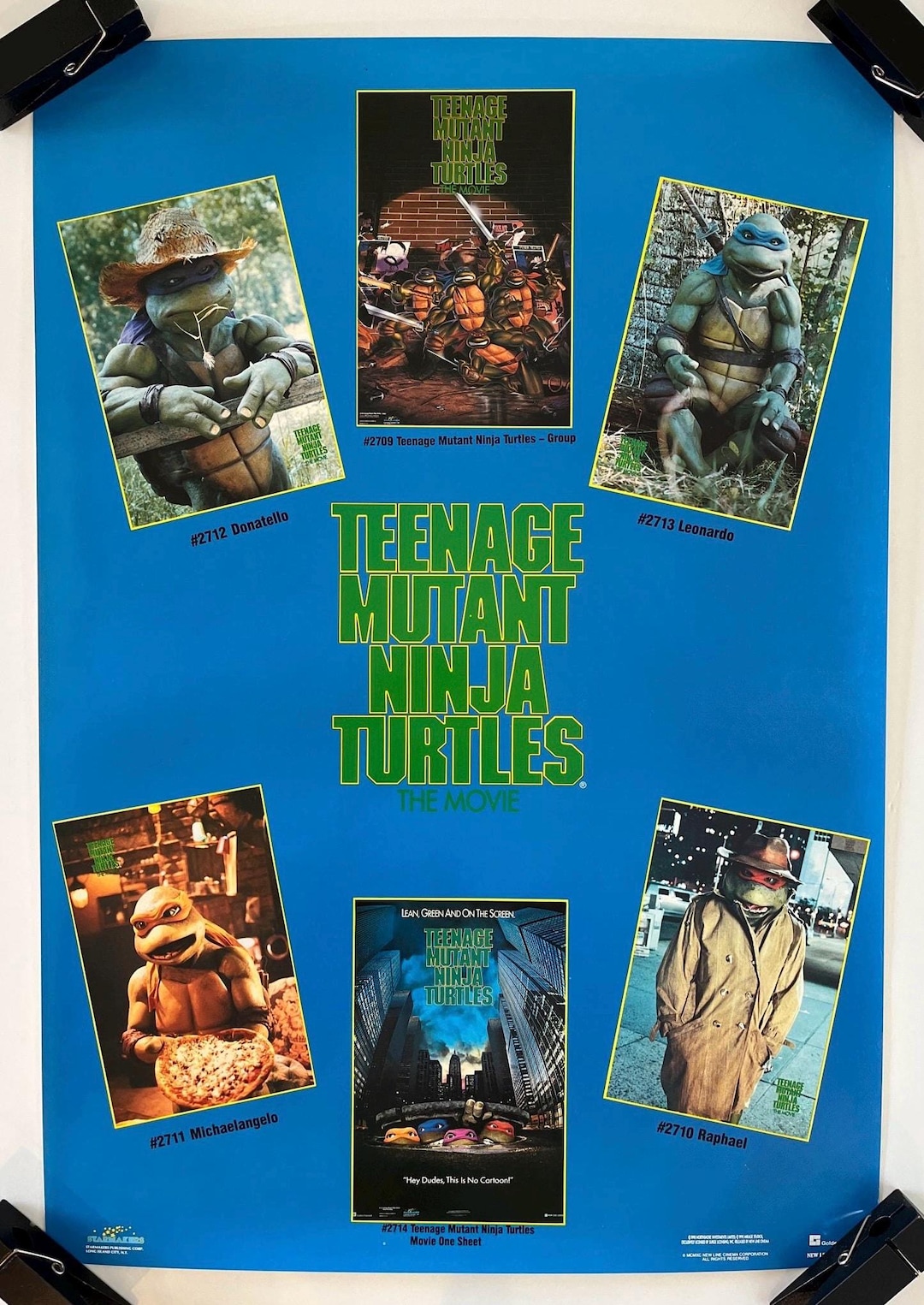 Original Vintage 1990 Teenage Mutant Ninja Turtle the Movie Poster TMNT ...