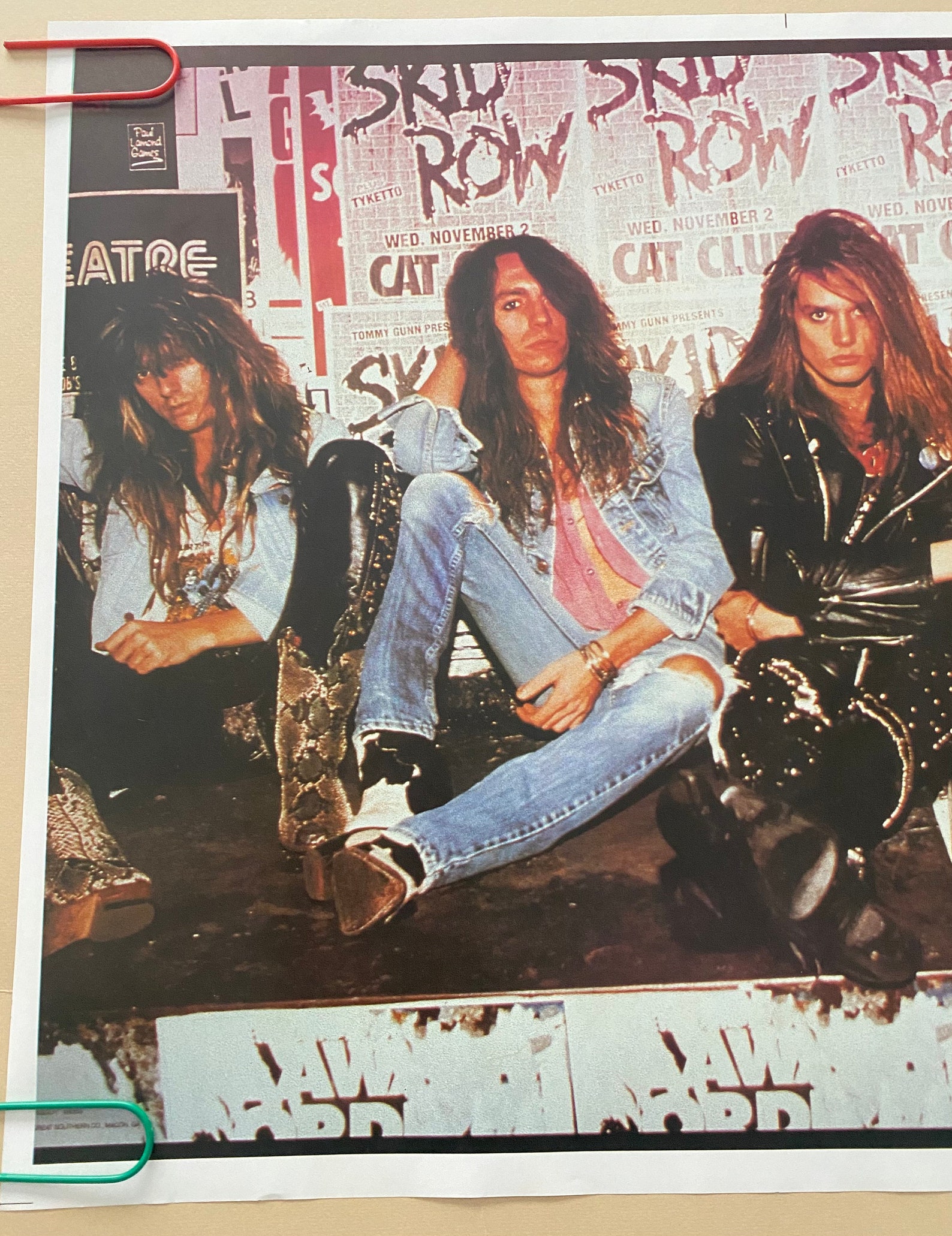 Original Vintage Poster Skid Row 1980’s Music Memorabilia Pinup - Etsy