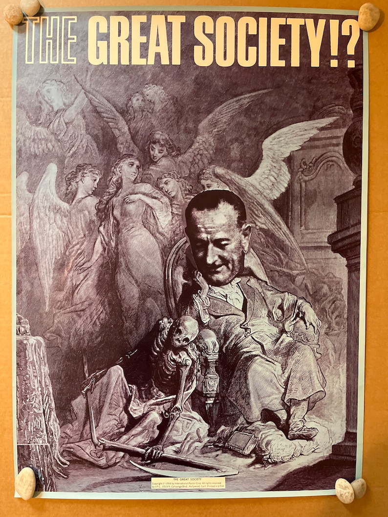 The Great Society LBJ Vintage Poster Politics 1968 Usa - Etsy