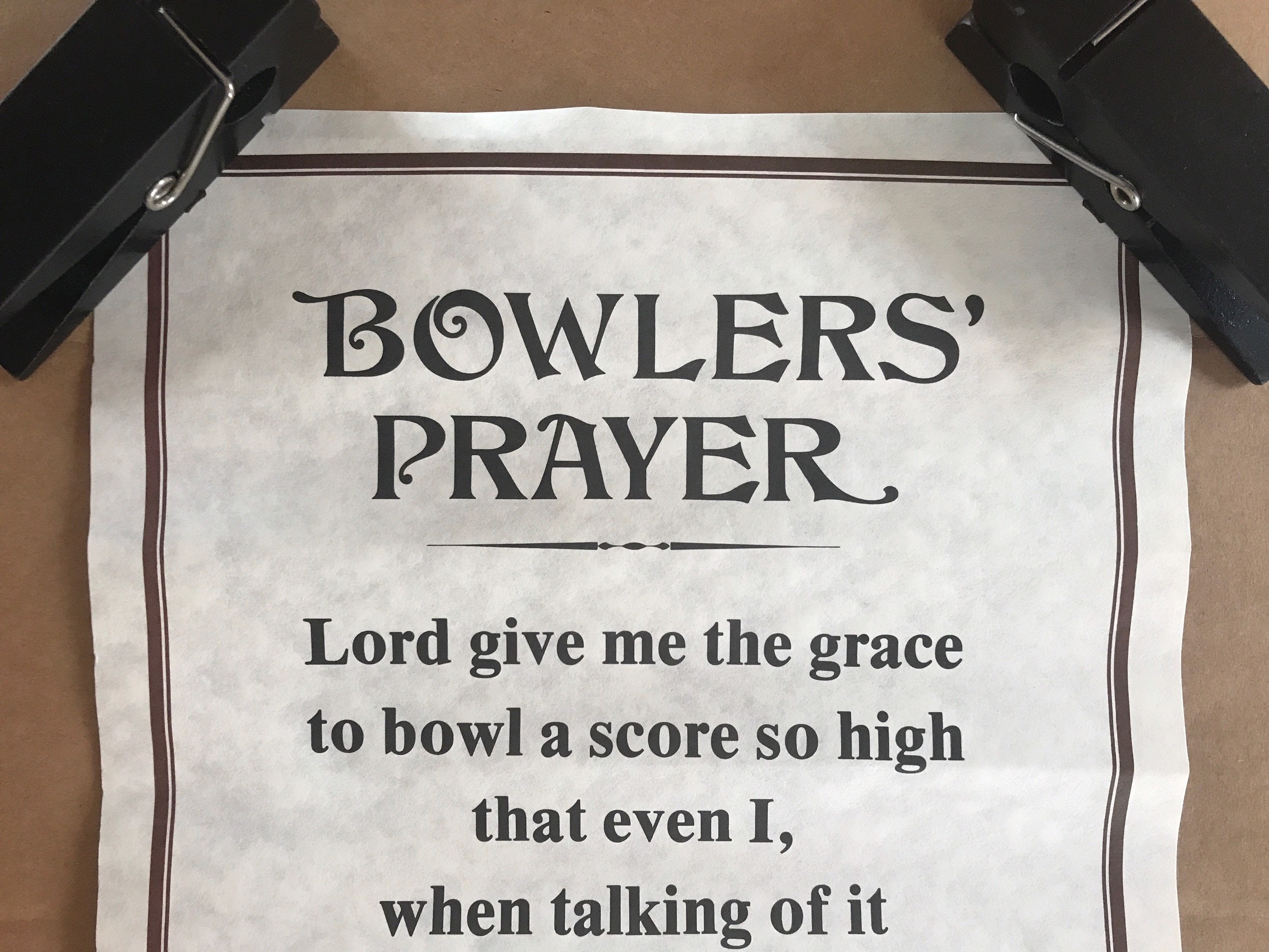 Vintage Original 1976 Bowlers Prayer Poster Bowling Pins Ball Lord ...