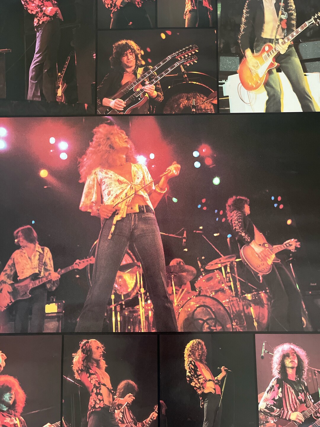 Led Zeppelin Vintage Poster Photo Collage on Stage 1982 Music ...