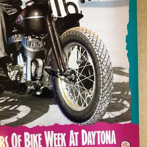 Budweiser Daytona Bike Week Poster Vintage Original Motorcycle Harley ...