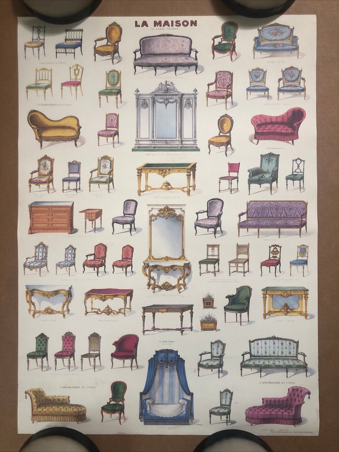La Maison Poster Collage French Chairs Furniture Victorian Vintage ...