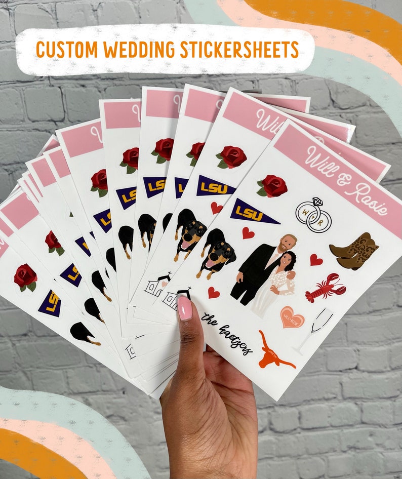 Custom Wedding Favors Wedding Sticker Sheet Kids Wedding | Etsy