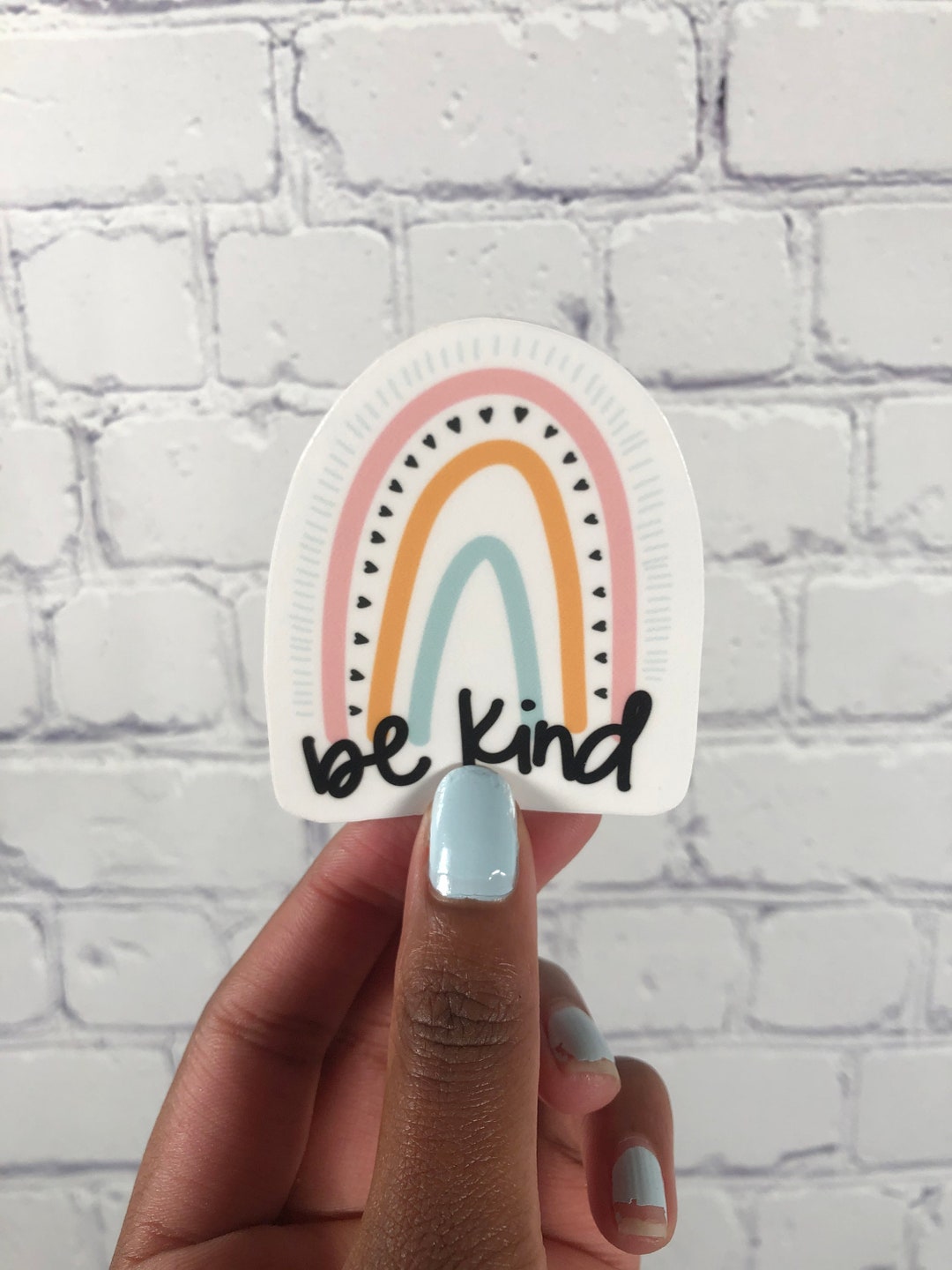 Be Kind Rainbow Sticker Water Bottle & Laptop Sticker - Etsy
