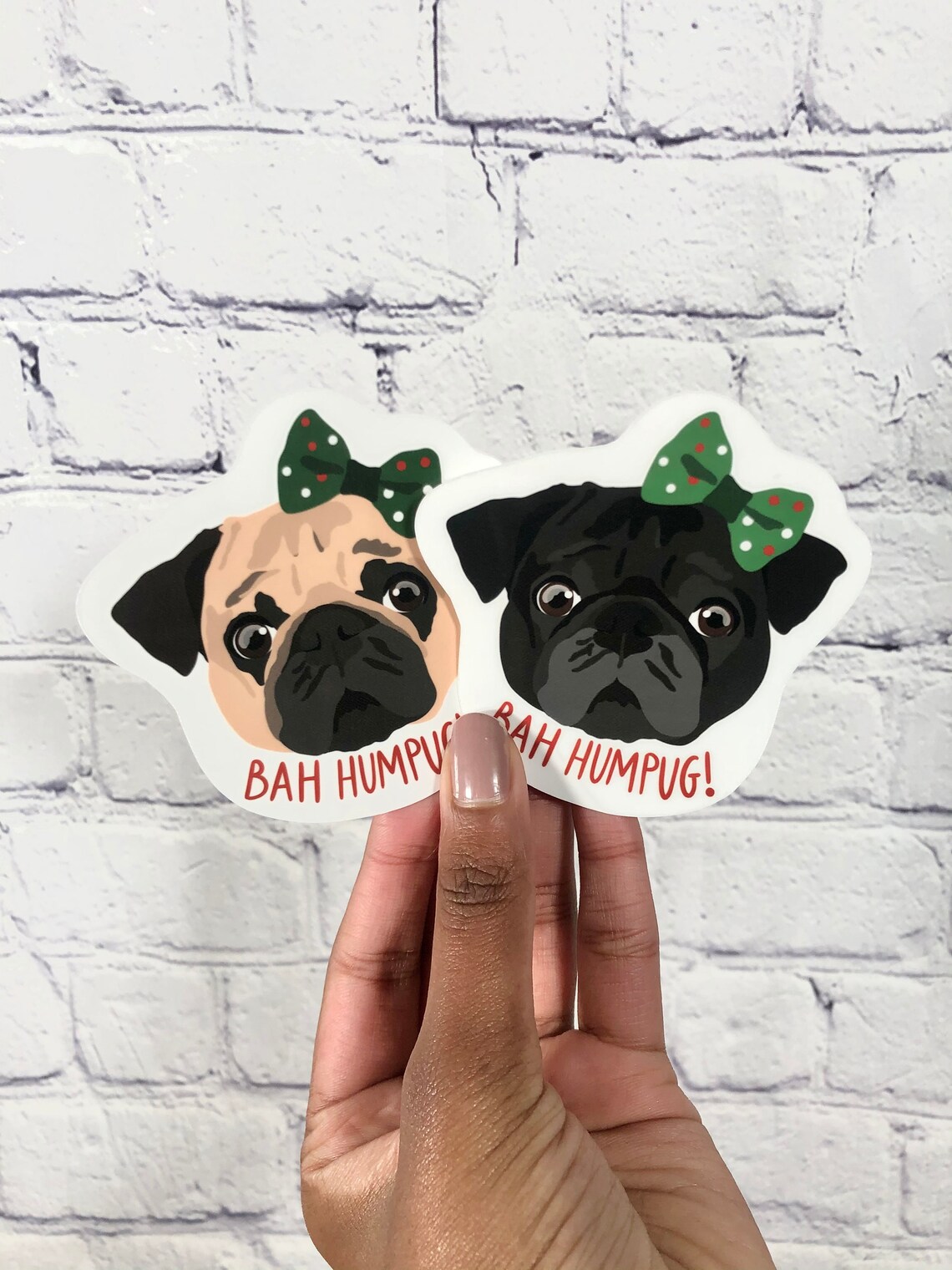 Christmas Sticker Holiday Dog Sticker Pugs Dog Sticker - Etsy