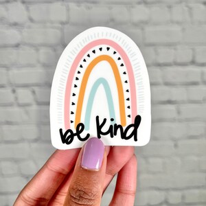 Be Kind Rainbow Sticker Water Bottle & Laptop Sticker - Etsy