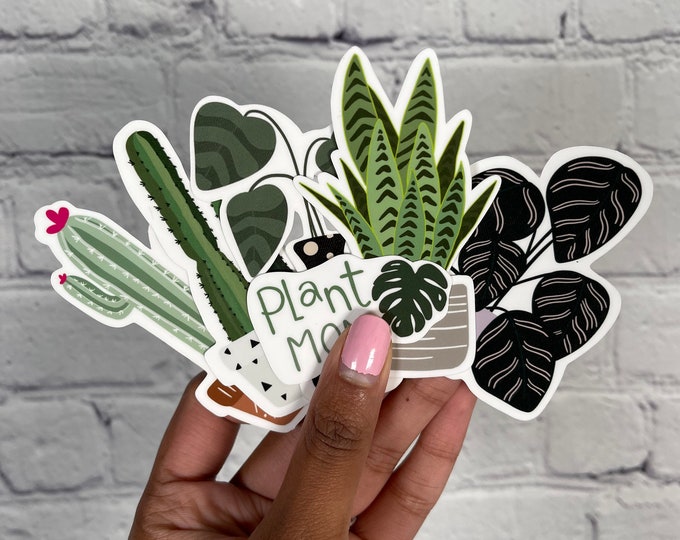 Plant Mom Vinyl Sticker Pack, Snake Plant, Plant Lady, Plant Mom ...