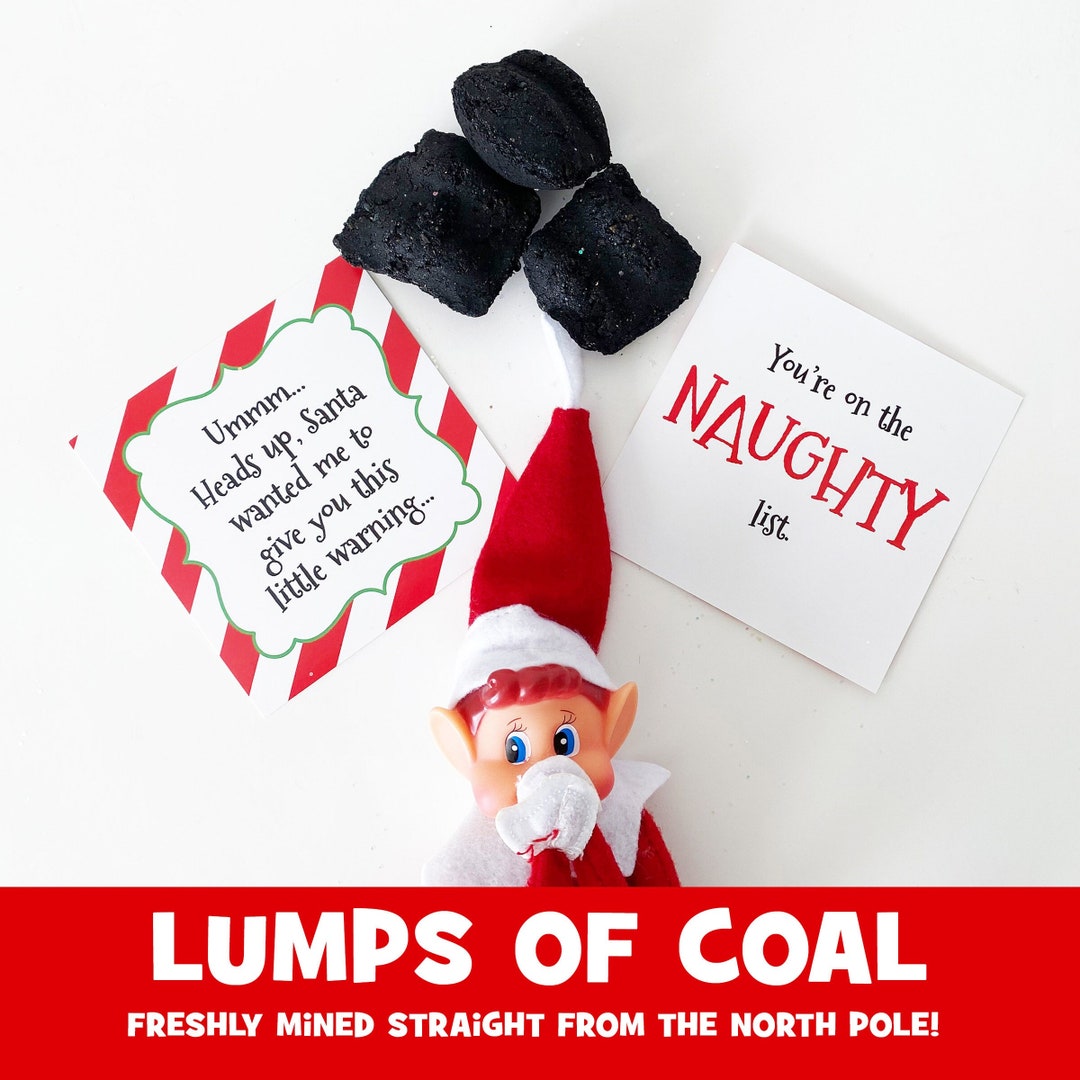 Lump of Coal Single Day Elf Kit, Lump of Coal Gag Gift, North Pole Coal ...