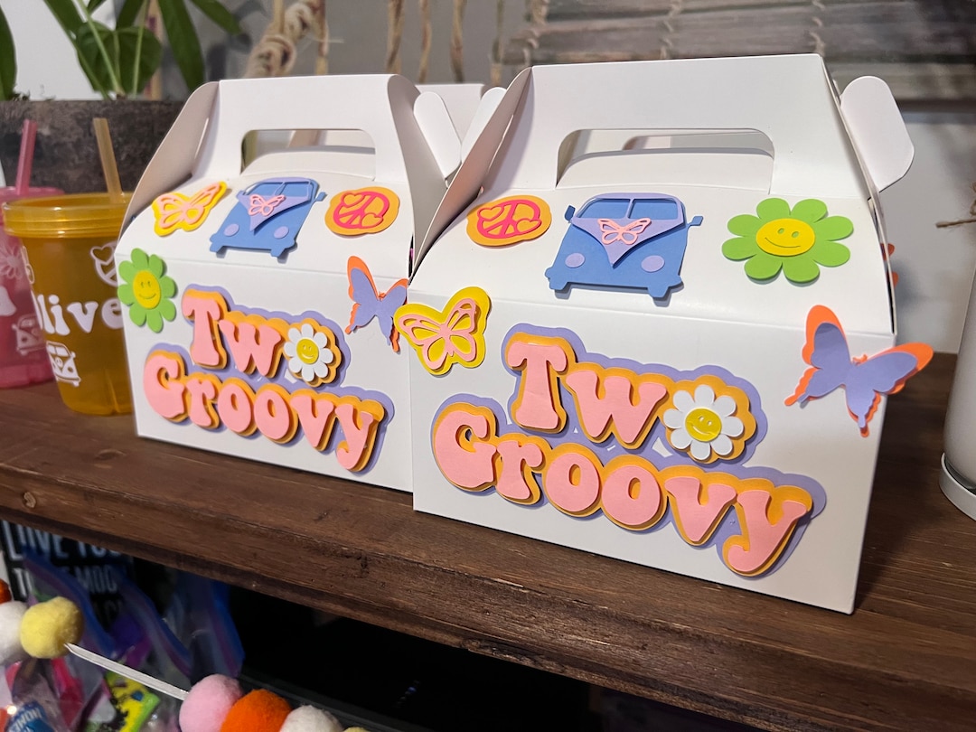 Two Groovy Gable Boxes, Groovy Party Decorations, Two Groovy Theme - Etsy