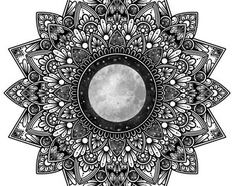 Full Moon Mandala Svg - Etsy