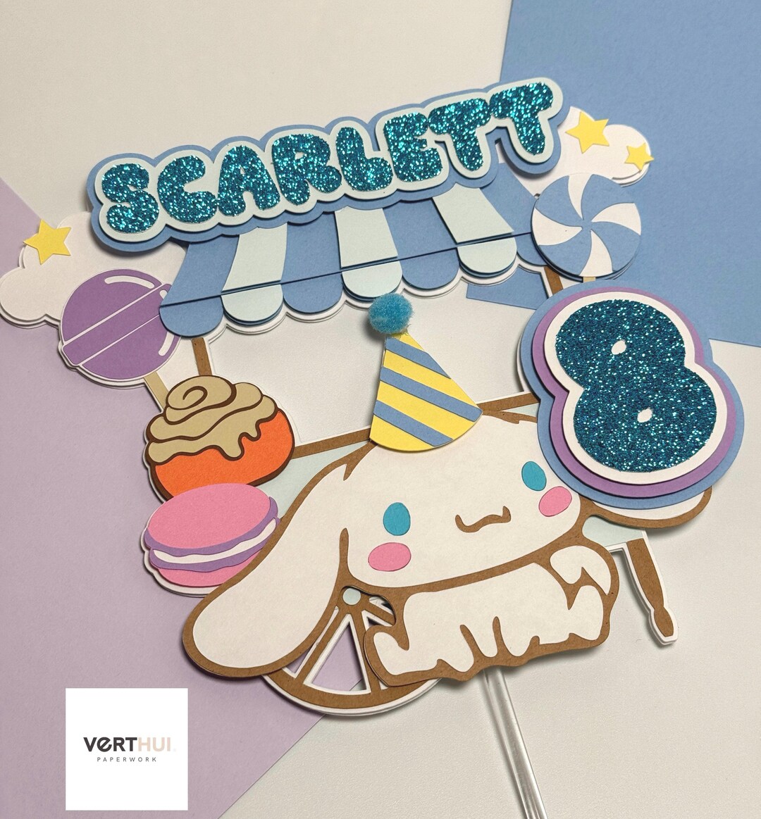 Cinnamoroll Inspired Custom Cake Topper - Etsy