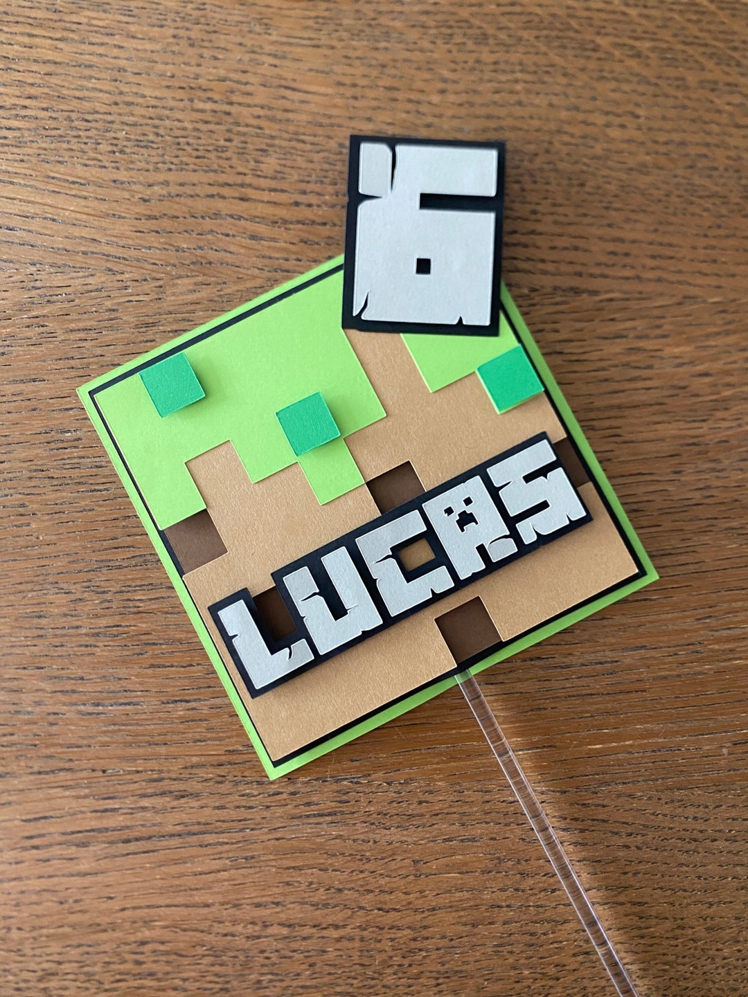 3D Minecraft Inspired Custom Cake Topper - Etsy