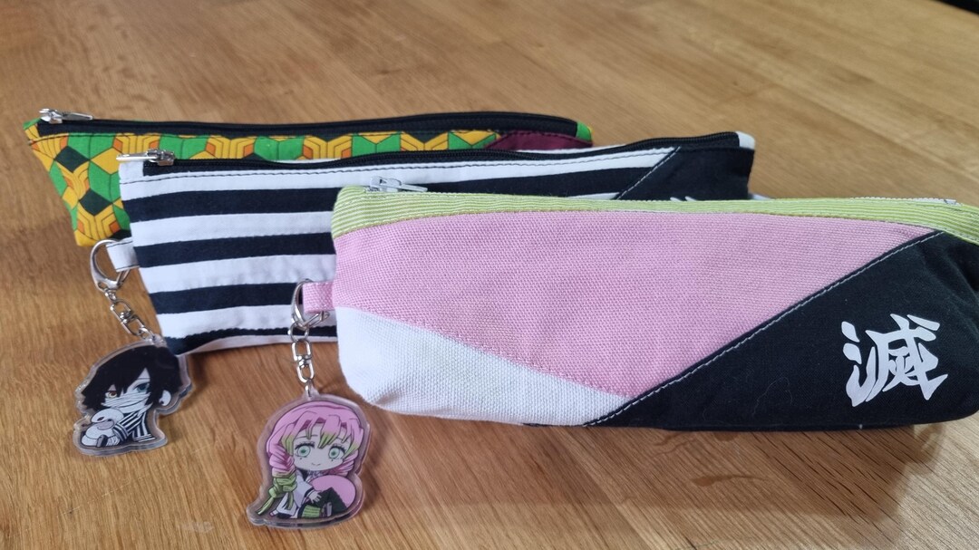 Demon Slayer Pencil Case Kimetsu No Yaiba Pen Holder Pouch Handmade 100 ...