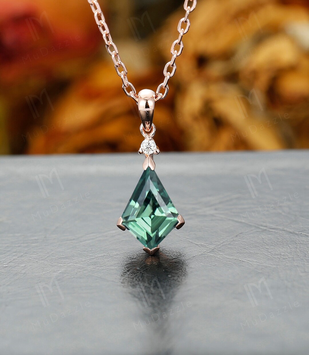 Kite Shaped 2.0CT Teal Sapphire Gemstone Anniversary Bridal Gift Mother// Vintage Danity Event ...