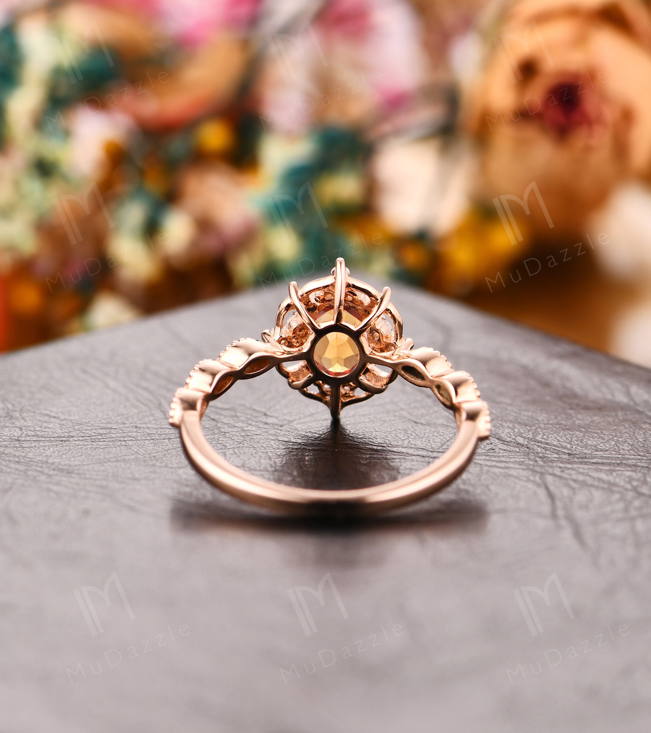 Orange Gemstone Ring Solid Gold// 1.0CT Oval Natural | Etsy