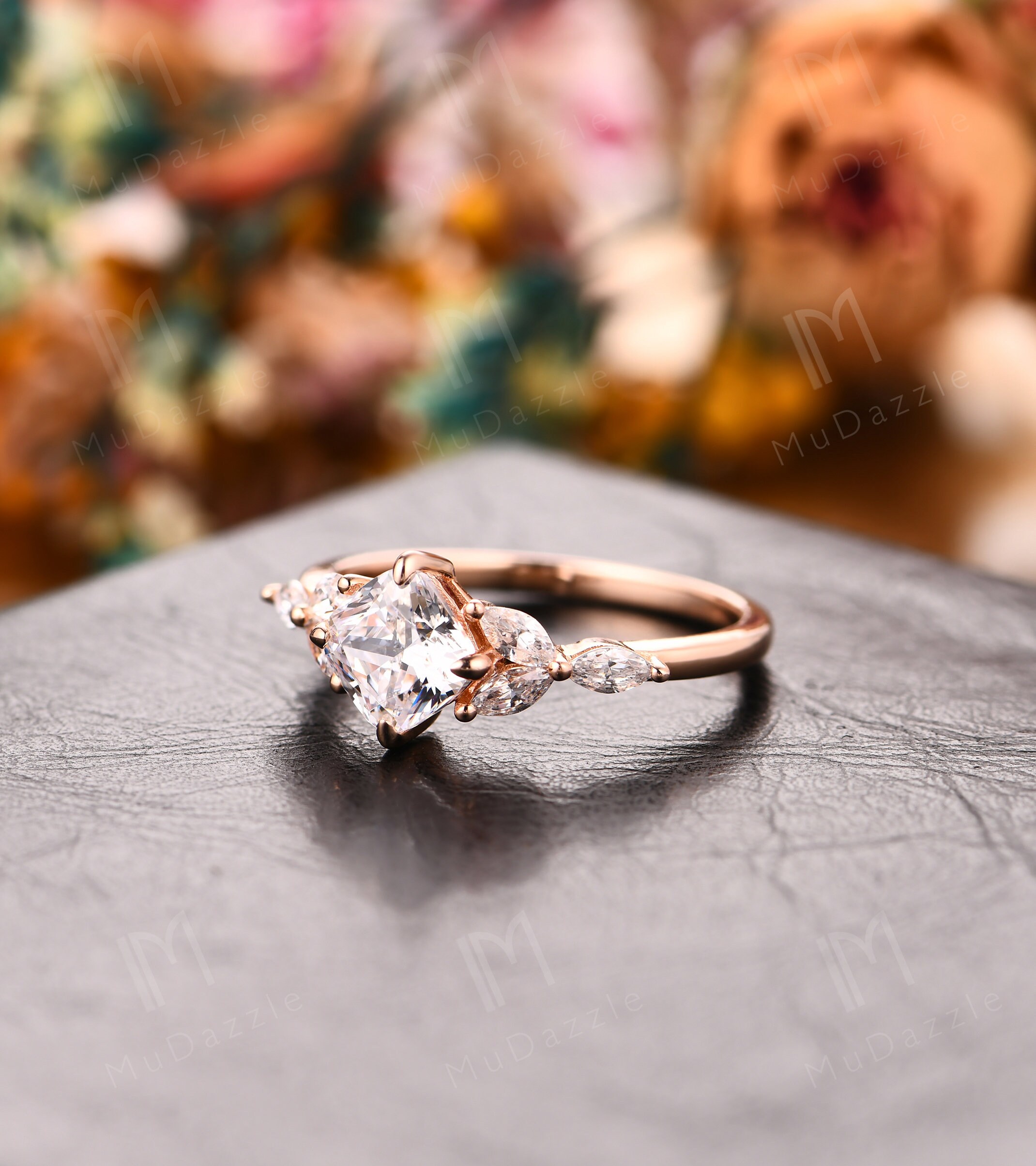 Proposal Ring 14k/18k Rose Gold Moissanite Engagement Ring// - Etsy UK