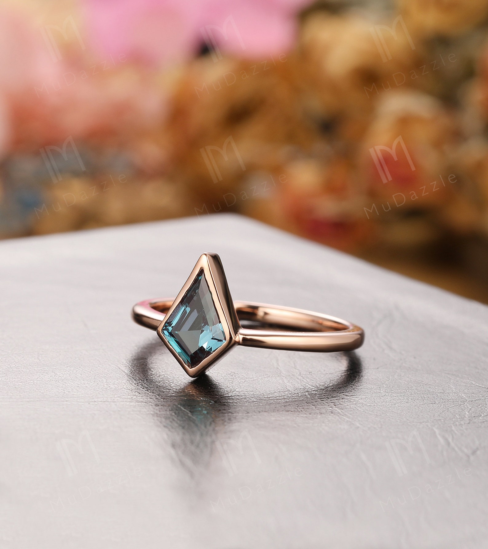 Kite Shaped Alexandrite Ring// Bezel Set Alexandrite Wedding - Etsy