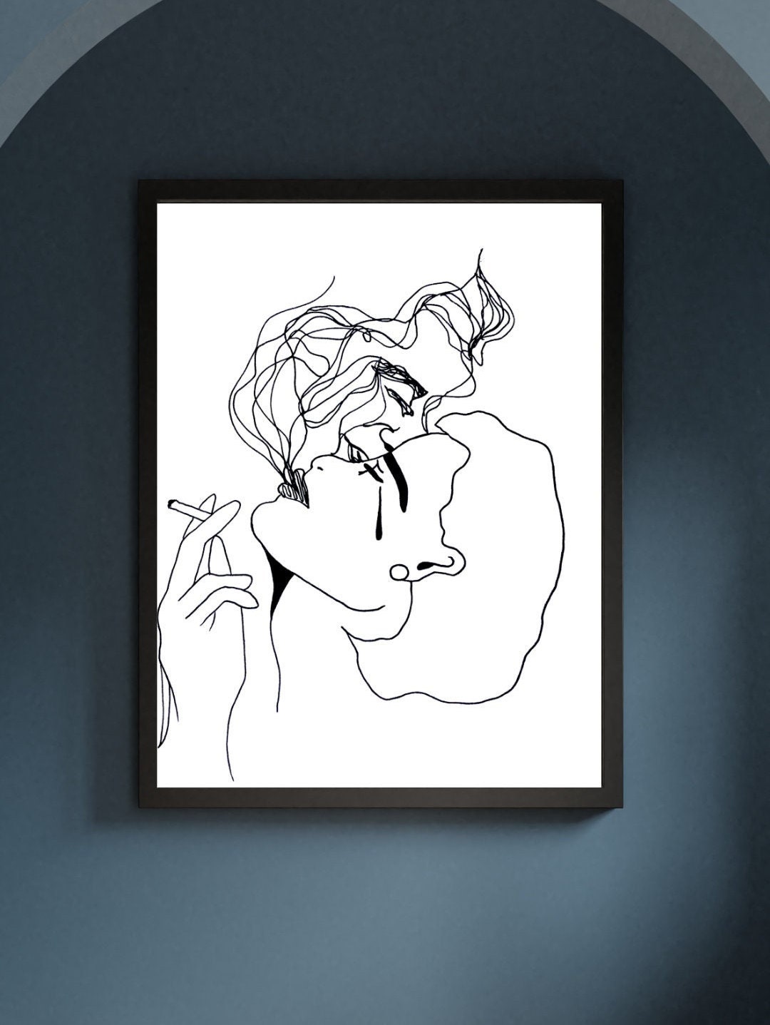 Original Line Drawing Poster Wall Art Print Home Decor Pop Art Lovers ...