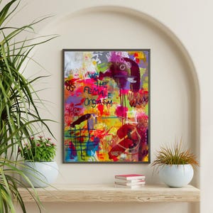 Female Empowerment Abstract Art Print | Bold, Colorful Wall Decor ...