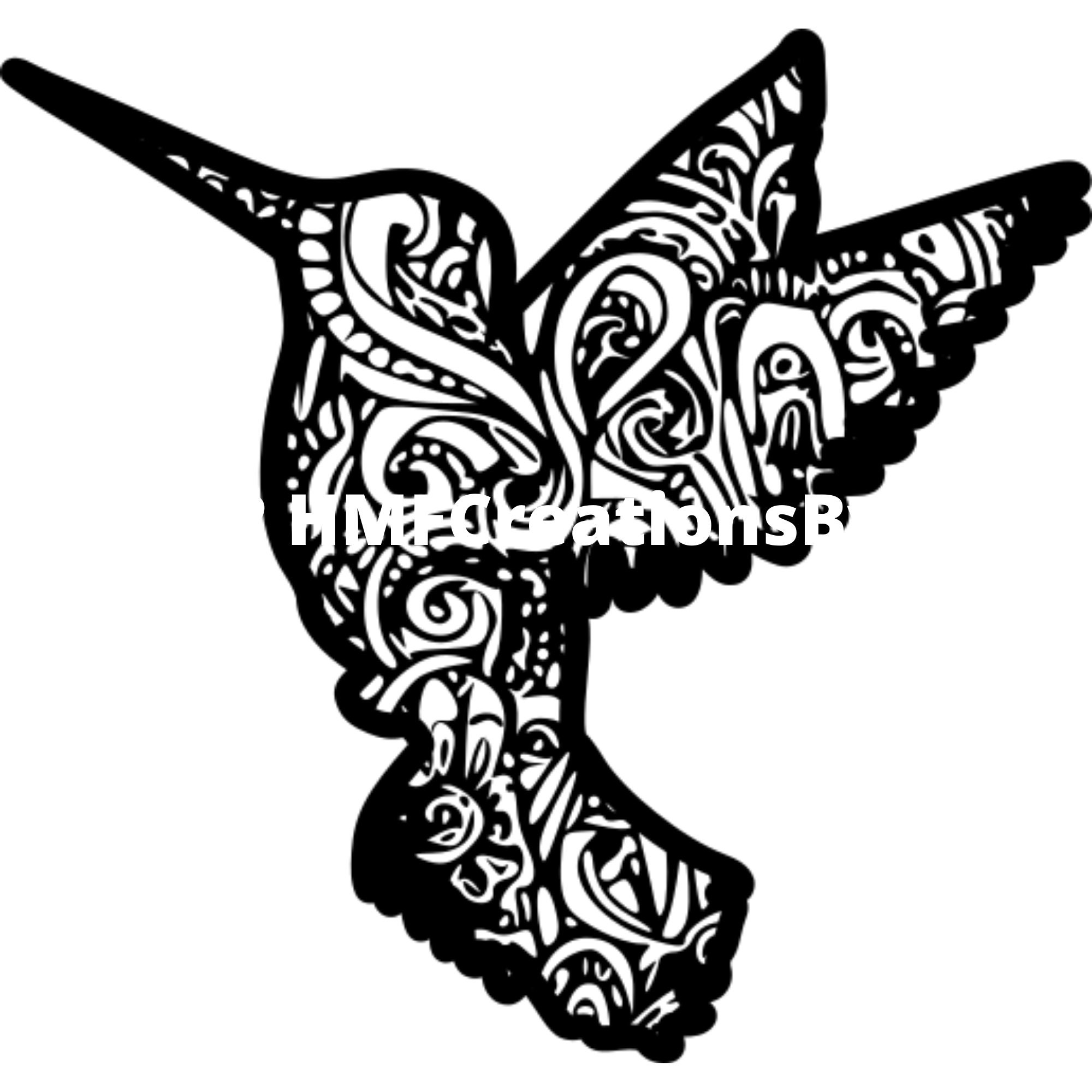 Zentangle Hummingbird SVG Hummingbird Decal Cricut | Etsy