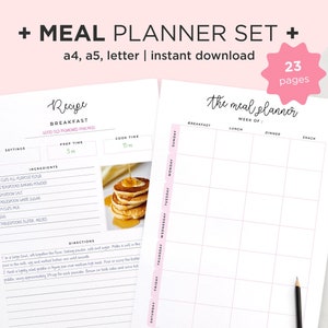 Ultimate Meal Planner Printable, Weekly Meal Planner, Recipe Template ...