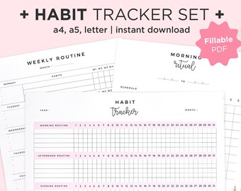 Editable Weekly Habit Tracker Printable Page, Printable Habit Tracker ...