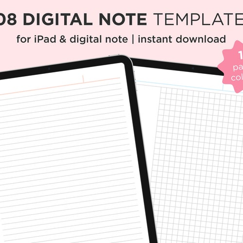 Digital Note Taking Paper Template Goodnotes Notability Ipad | Etsy