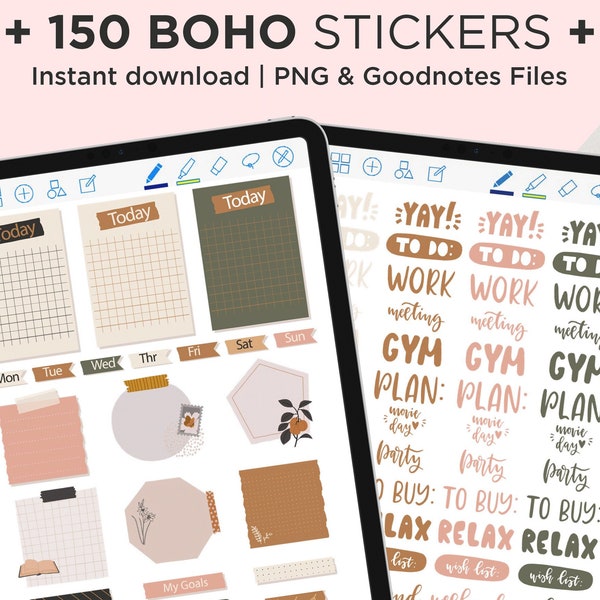 72 Sticky Notes Stickers, Digital Stickers, iPad Sticky Note, Cute ...