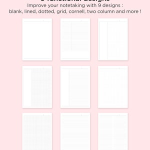 Digital Note Taking Paper, Goodnotes Template, Letter Size Digital Note ...