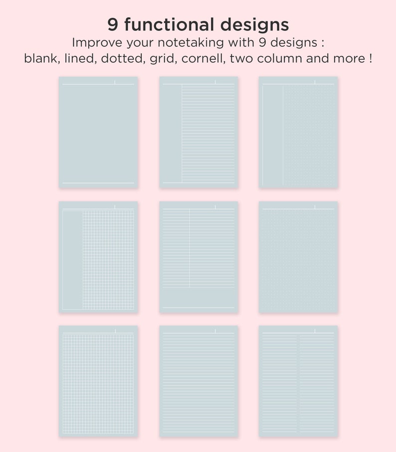 Digital Note Paper Pastel Letter Size Digital Note Pad - Etsy