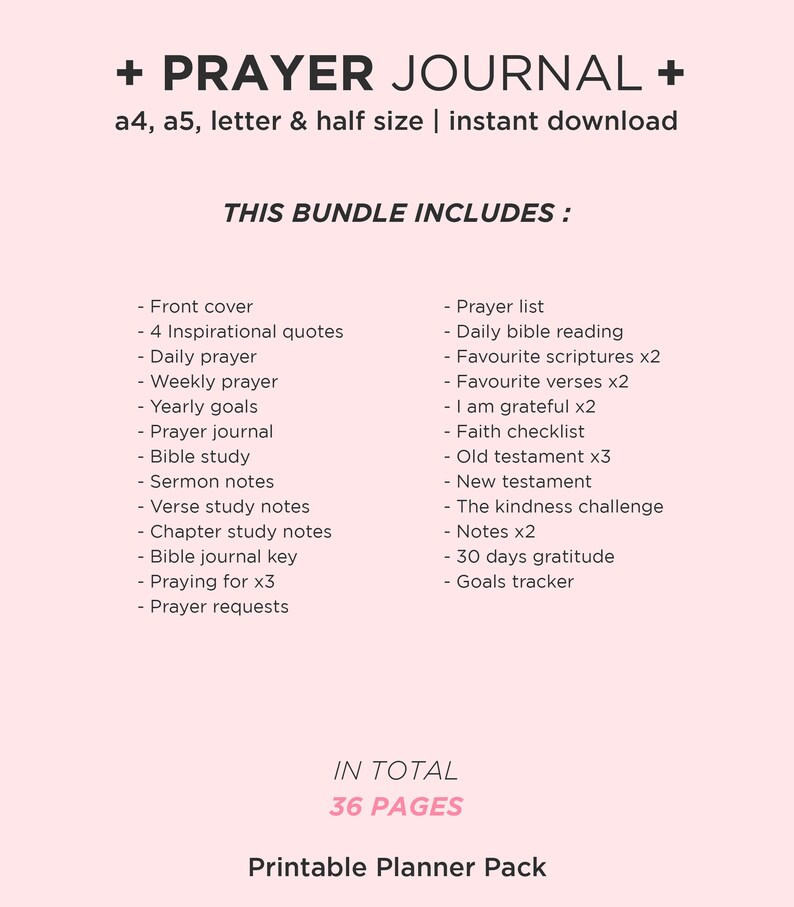 Prayer Journal Printable, Bible Study Planner, Printable Prayer, Bible ...