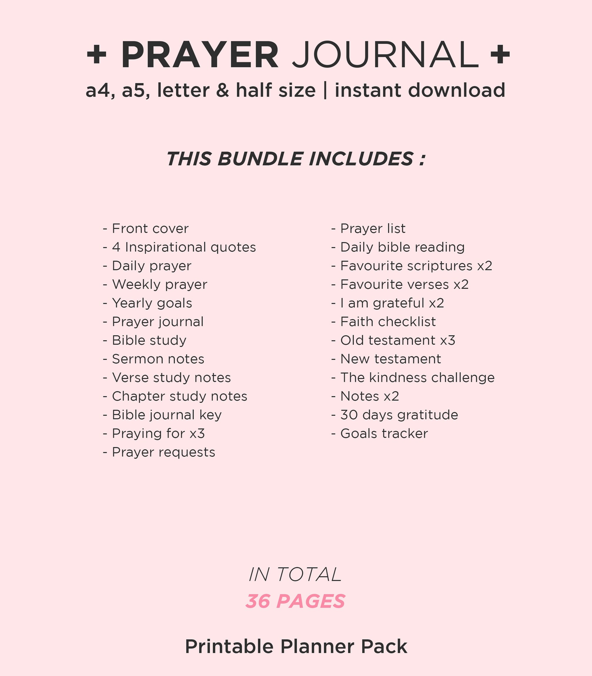 Prayer Journal Printable Bible Study Planner Printable - Etsy Canada