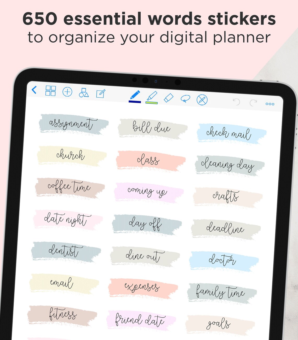 Essential Words Digital Stickers Digital Sticker Book | Etsy