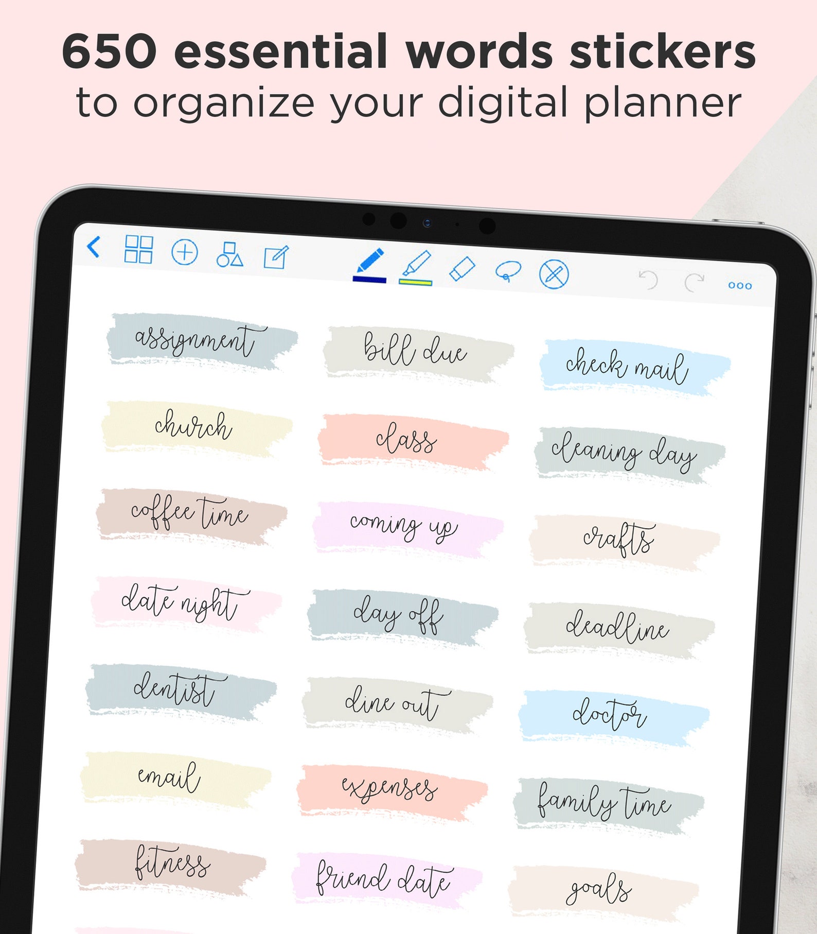 Essential Words Digital Stickers Digital Sticker Book | Etsy