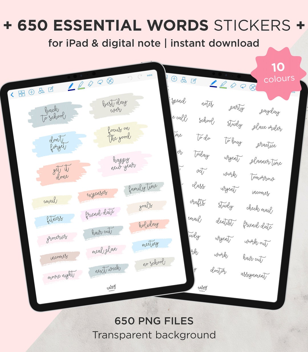 Essential Words Digital Stickers, Digital Sticker Book, Sticker Book ...