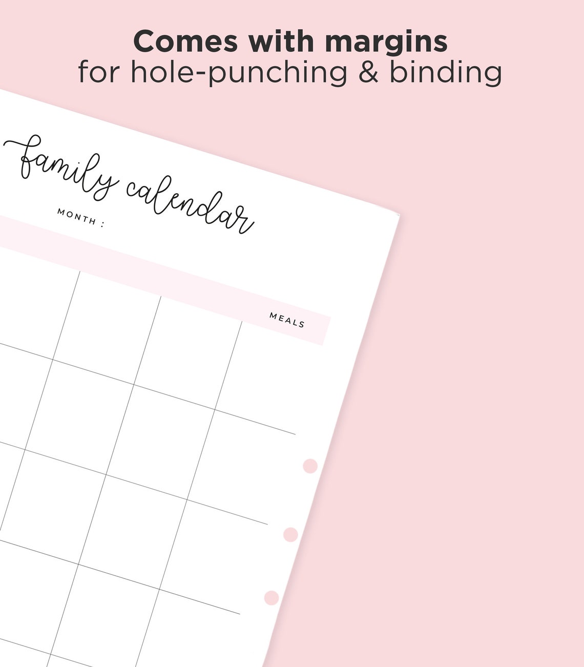 Family Calendar Printable Calendar for Family Command - Etsy