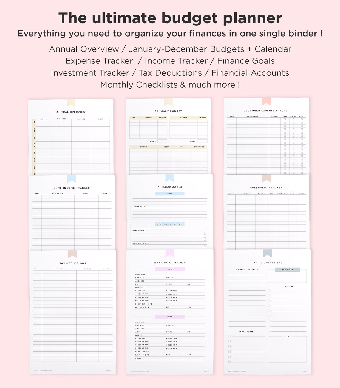 Budget Binder Budget Planner Printable Financial Planner - Etsy