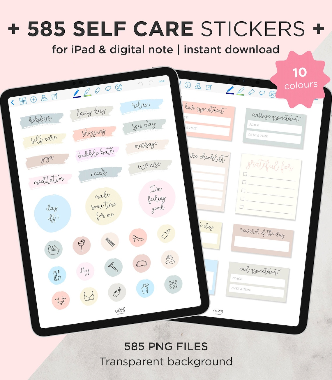 Self Care Digital Stickers for Goodnotes Self Care Planner - Etsy