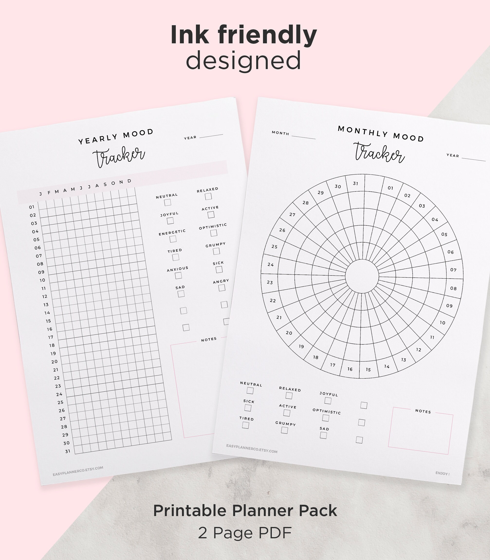 Mood Tracker, Mood Planner Inserts, Monthly Mood, Mood Printable ...