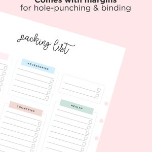 Packing List Editable, Travel Packing List, Printable Packing Checklist ...