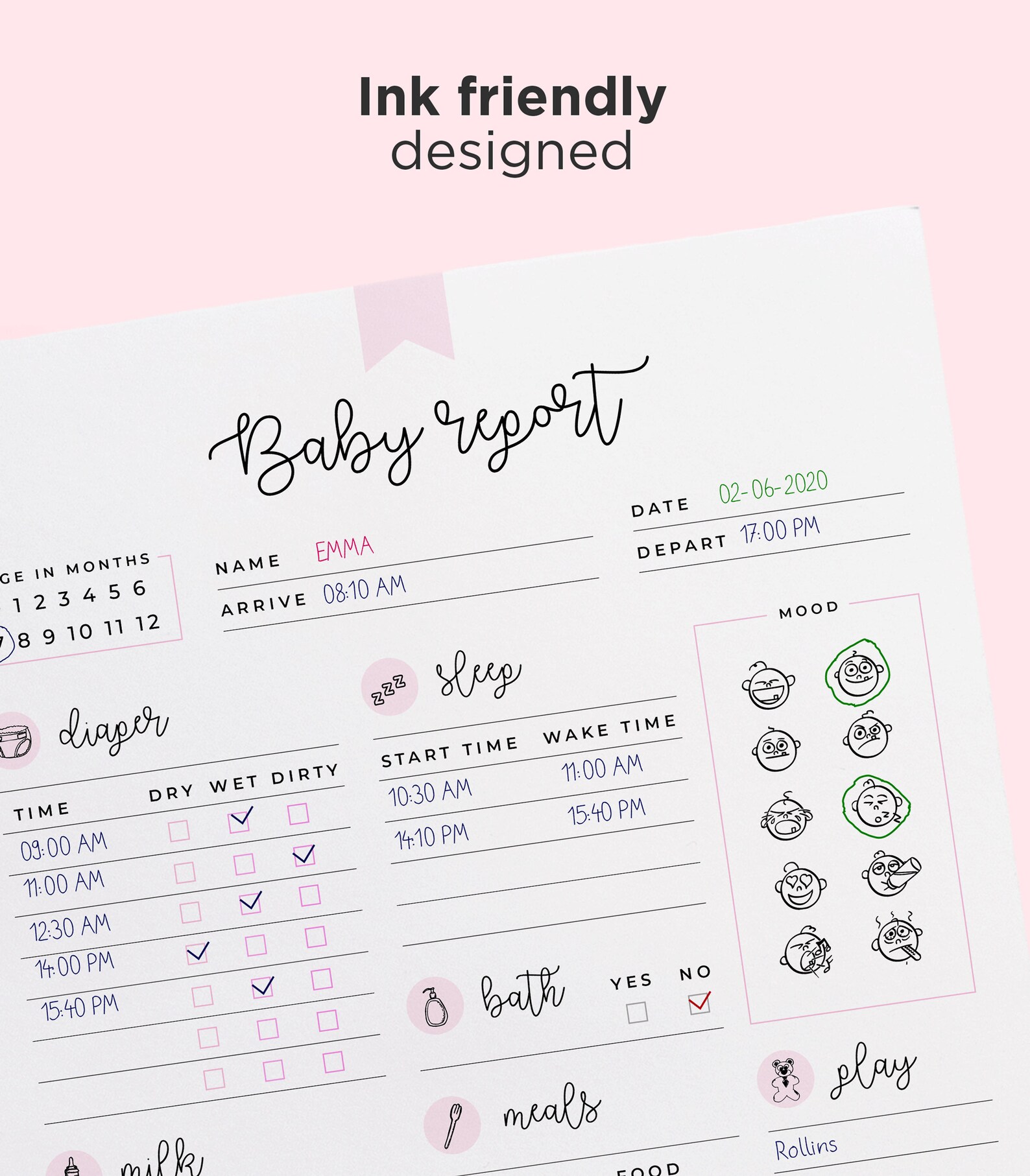 Printable Baby Tracker, Nanny Log, Baby Journal, Baby Log for Nanny ...