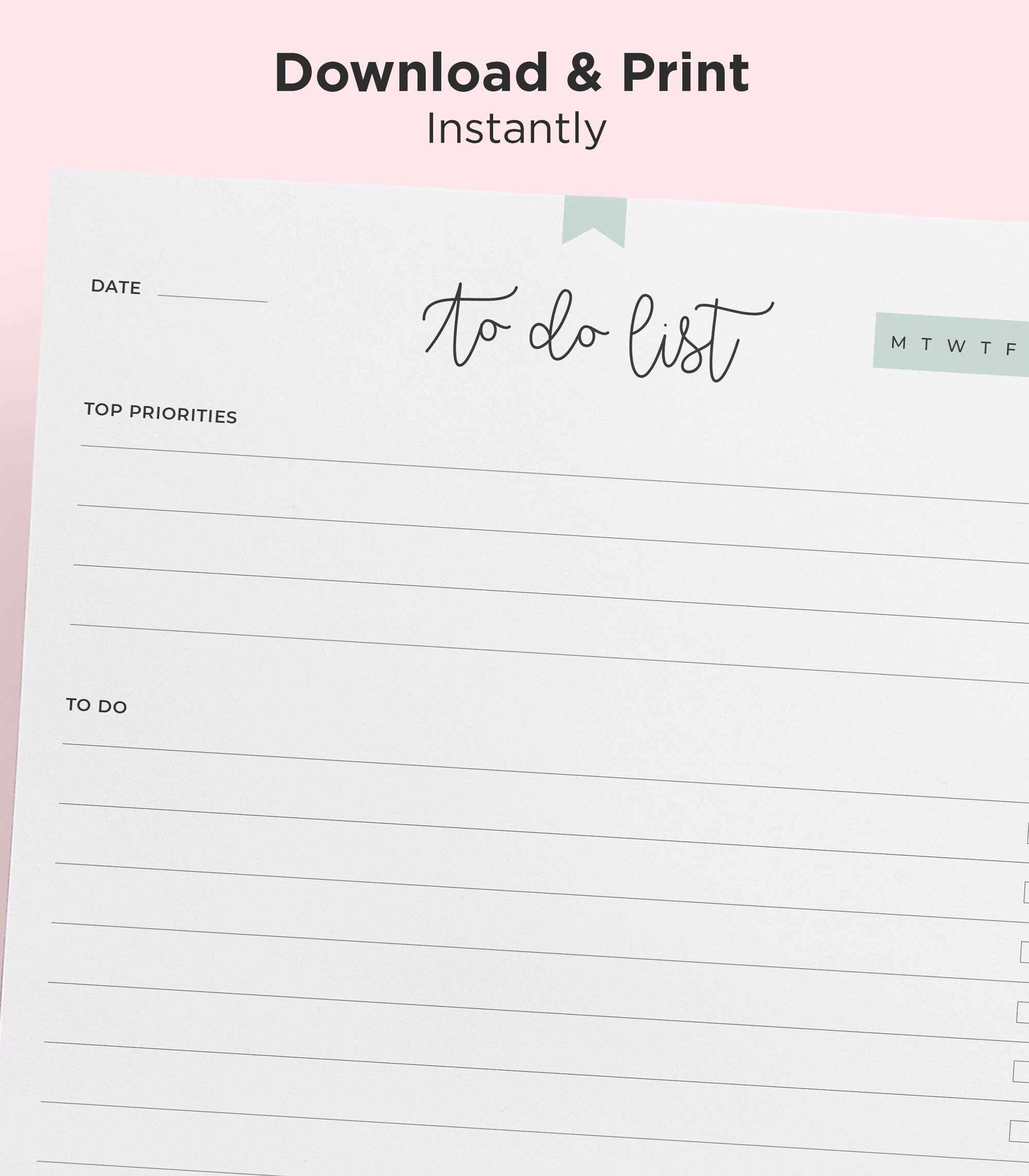 Minimalist to Do List Printable, Half Letter A4 A5 Planner Inserts - Etsy