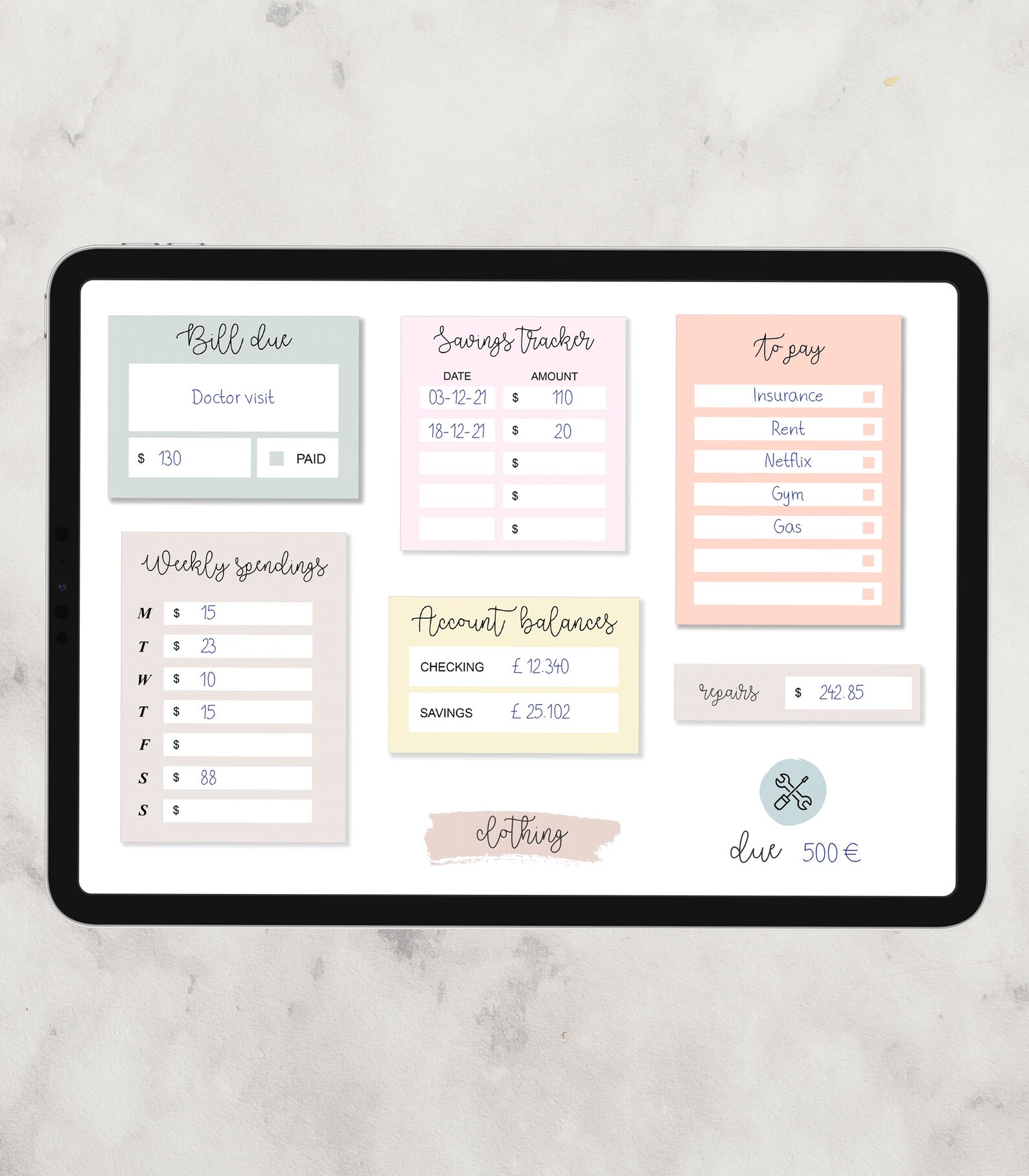 Finance Digital Stickers for Goodnotes Planner, Precropped Goodnotes ...