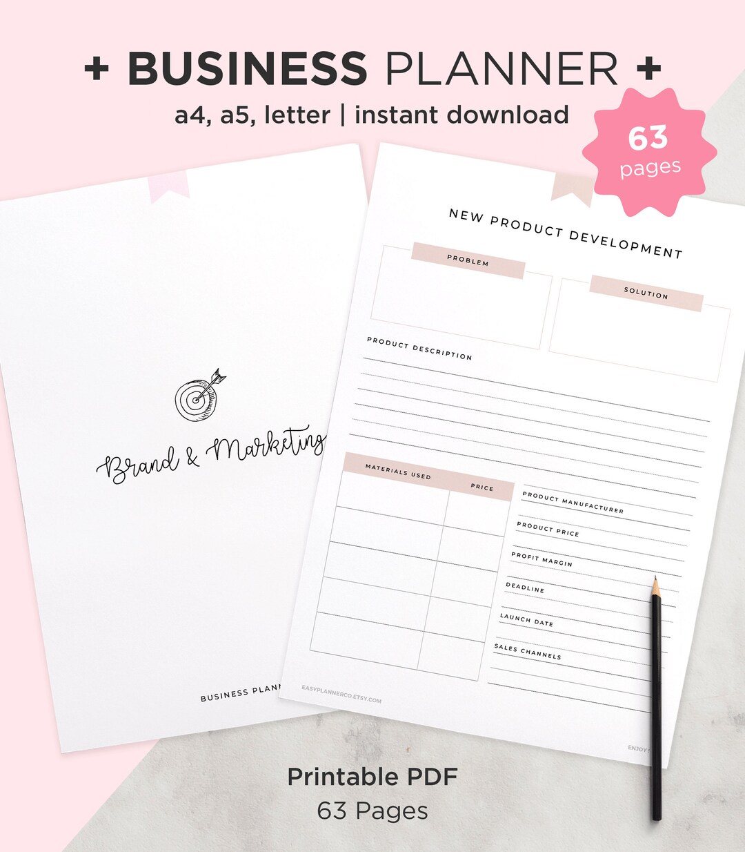 Small Business Planner Printable PDF Us Letter A4 A5 - Etsy