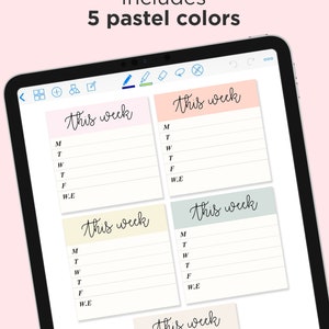 Digital Pastel Sticky Notes, Cute Sticky Notes, Digital Stickers for ...
