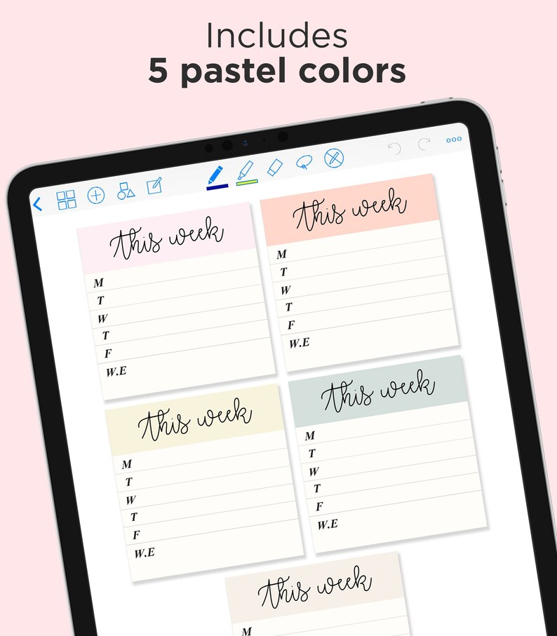 Digital Pastel Sticky Notes, Cute Sticky Notes, Digital Stickers for ...