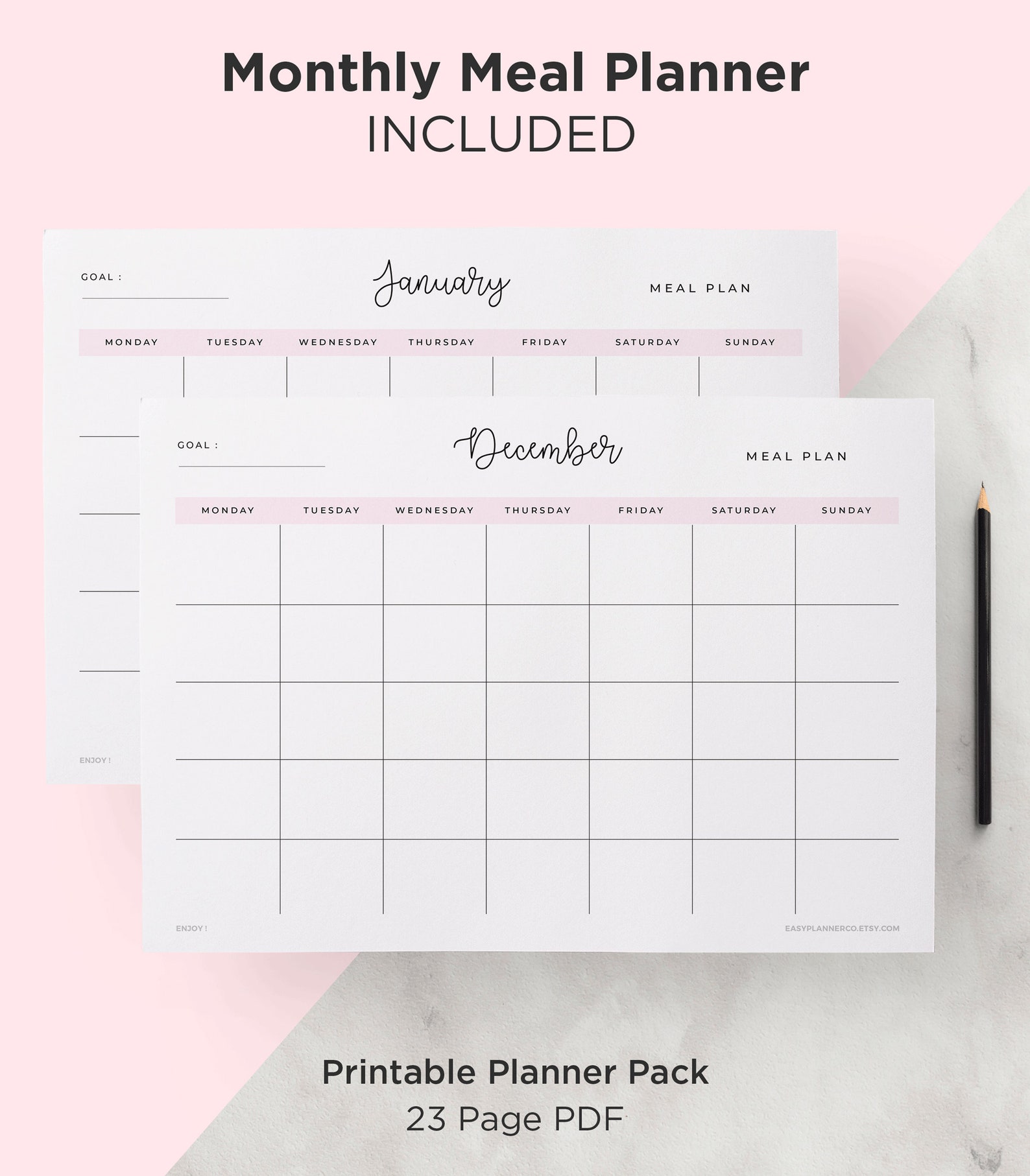 Ultimate Meal Planner Printable Weekly Meal Planner Recipe - Etsy