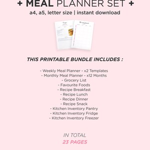 Ultimate Meal Planner Printable, Weekly Meal Planner, Recipe Template ...
